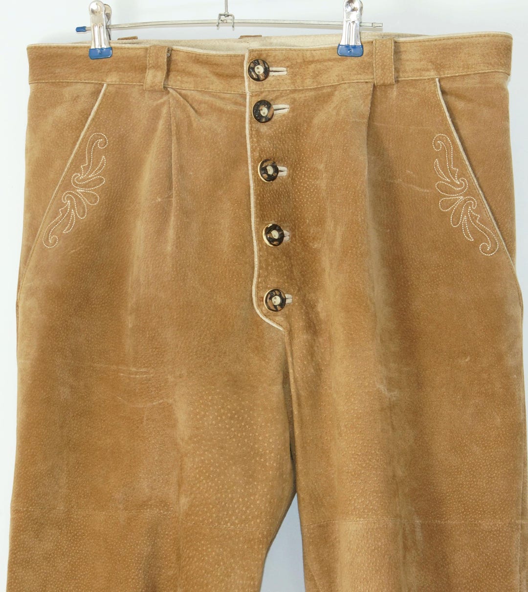 Vintage Tan Suede Lederhosen Pants, Oktoberfest Trachten Tyrol Austrian ...