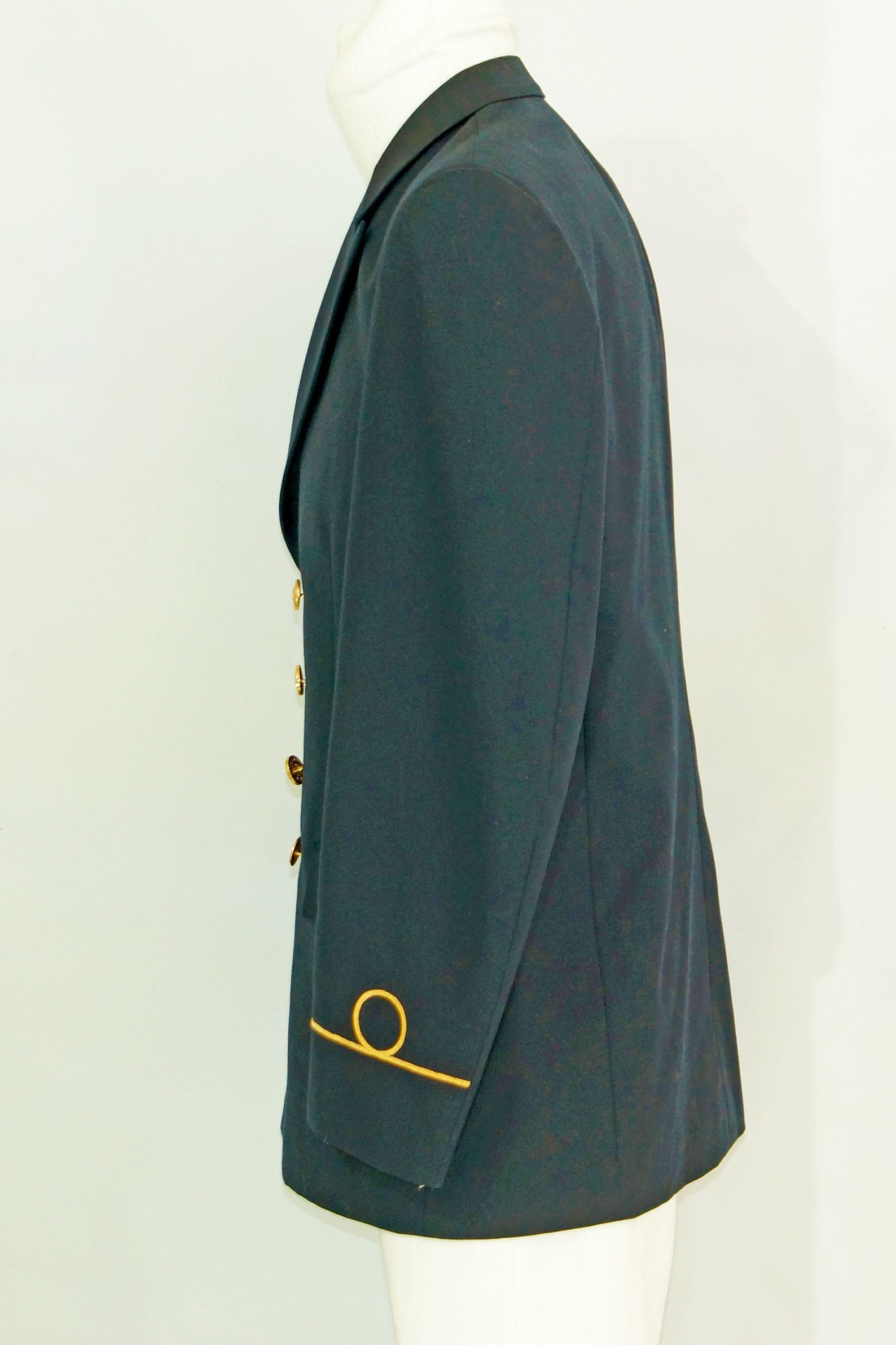 Naval Marine Officer Jacket Uniform Double Breasted Trench Vintage Dark ...