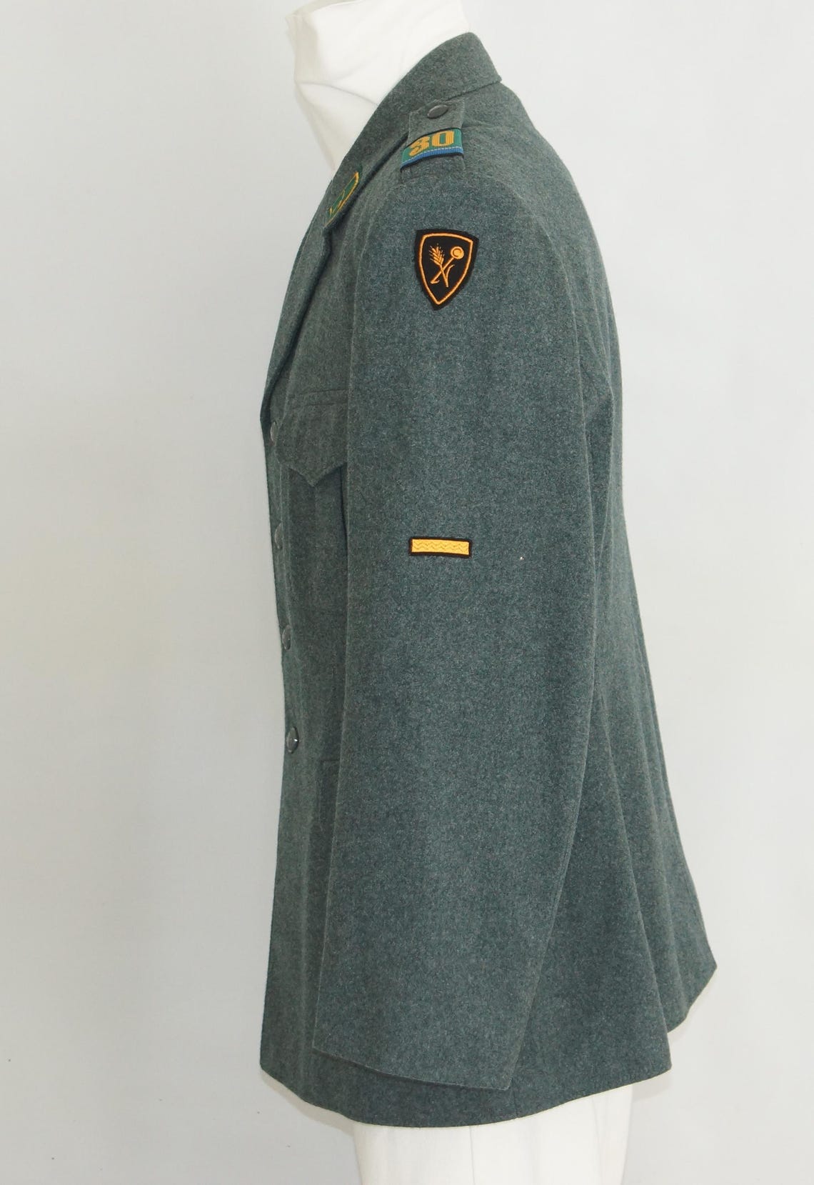 Vintage Uniform Gray Thick Wool Trench Army Military Jacket - Etsy