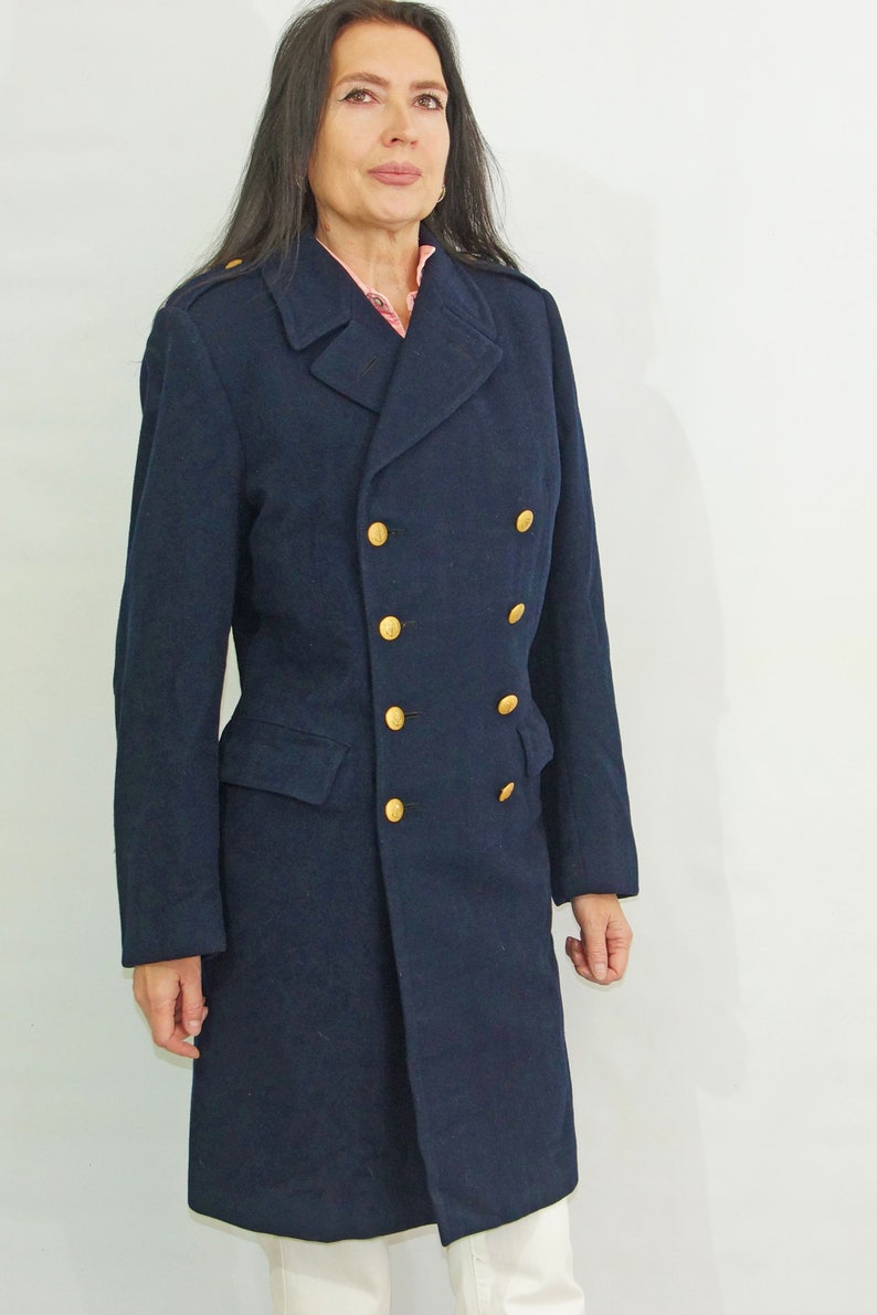 Vintage Wool Naval Overcoat: Double Breasted Marine Greatcoat - Etsy