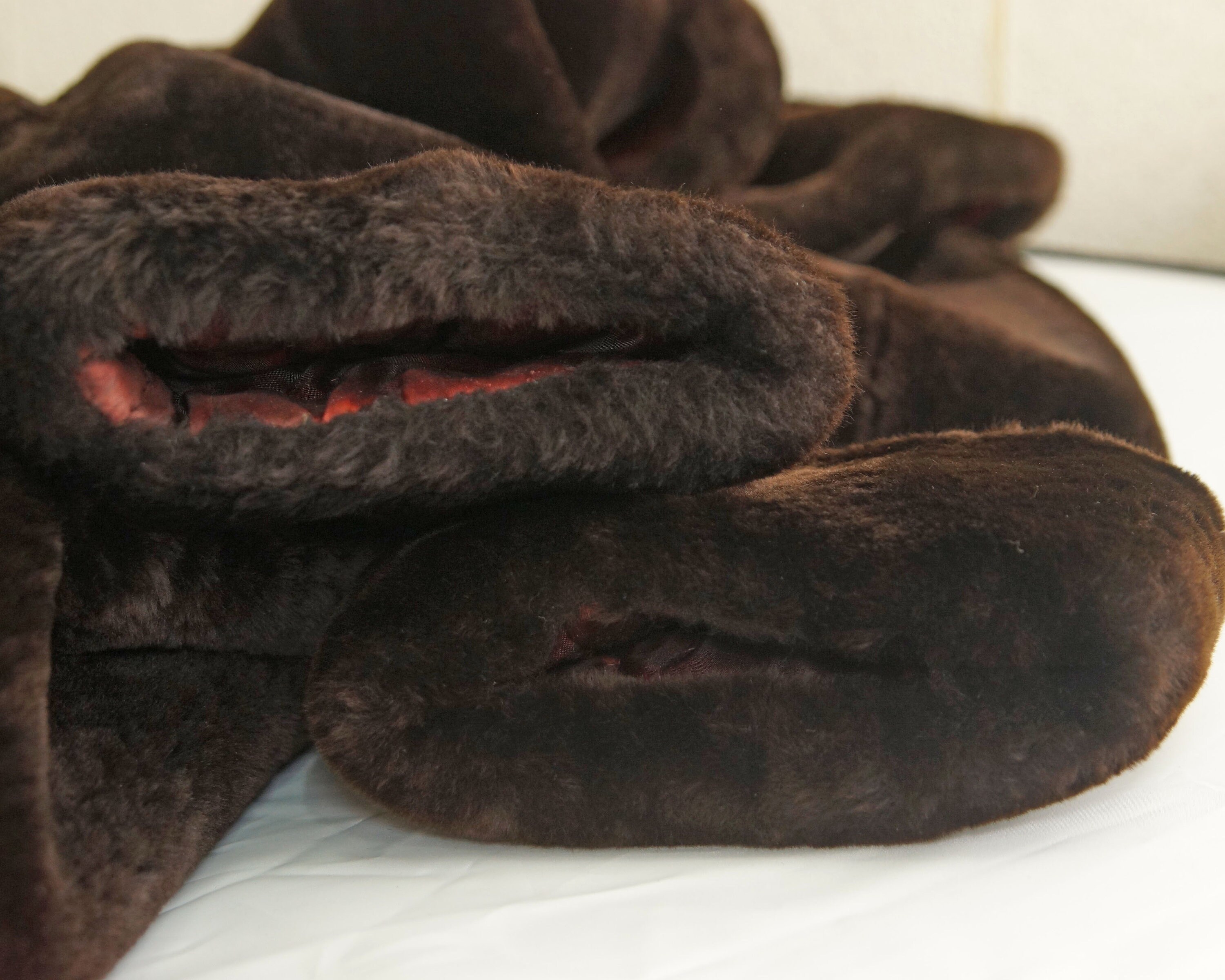 Vintage Brown Mouton Fur Long Coat - Etsy