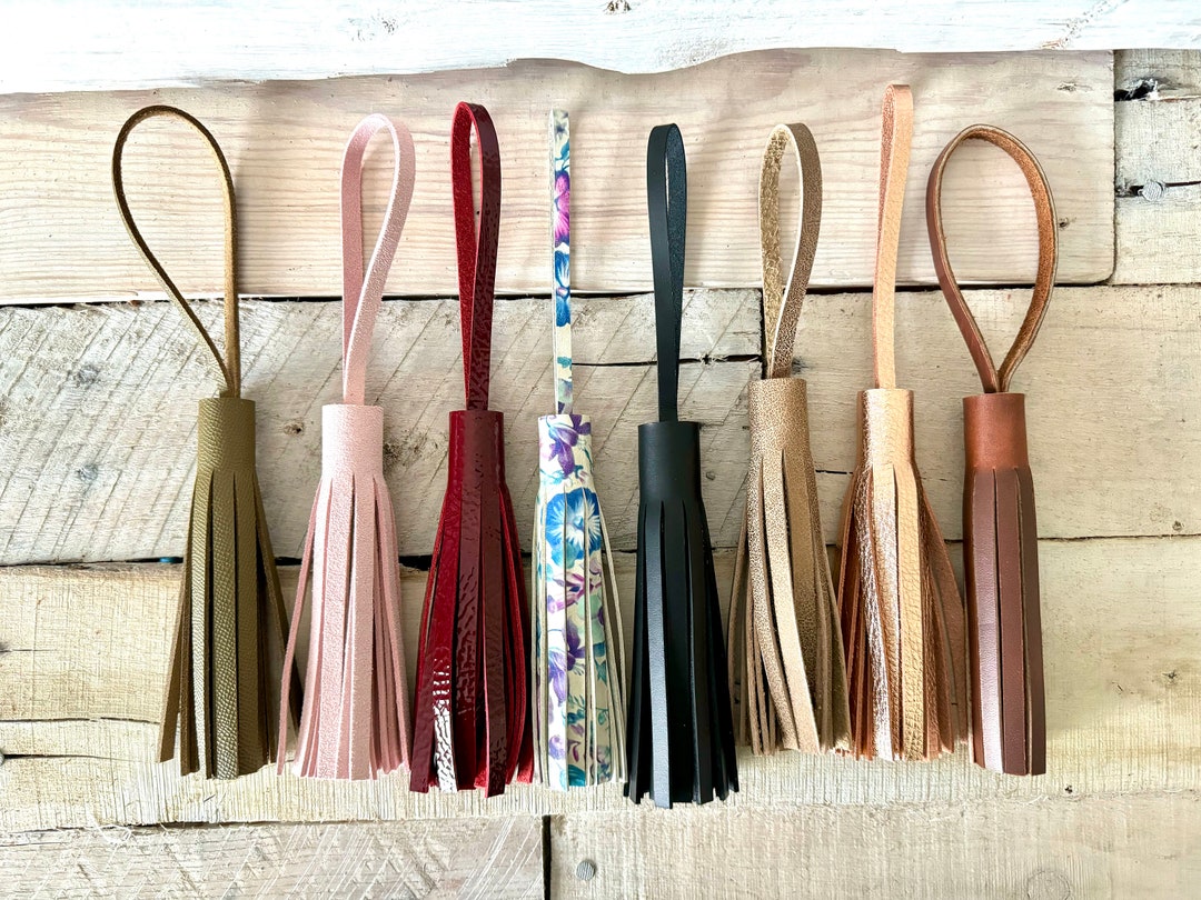 5" Loop Through Style Leather Tassel - Handbag Accent, Keychain, Zipper ...