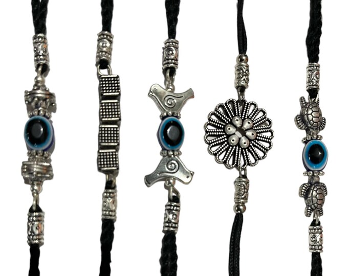 Evil Eye Black Thread Styled Bracelets/ Anklets Measures 25 Cm Each ...
