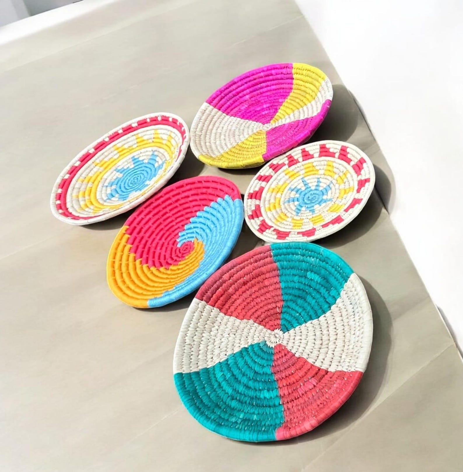 Natural Sabai Grass Handwoven Baskets , Wall Art Decor for Living Room ...