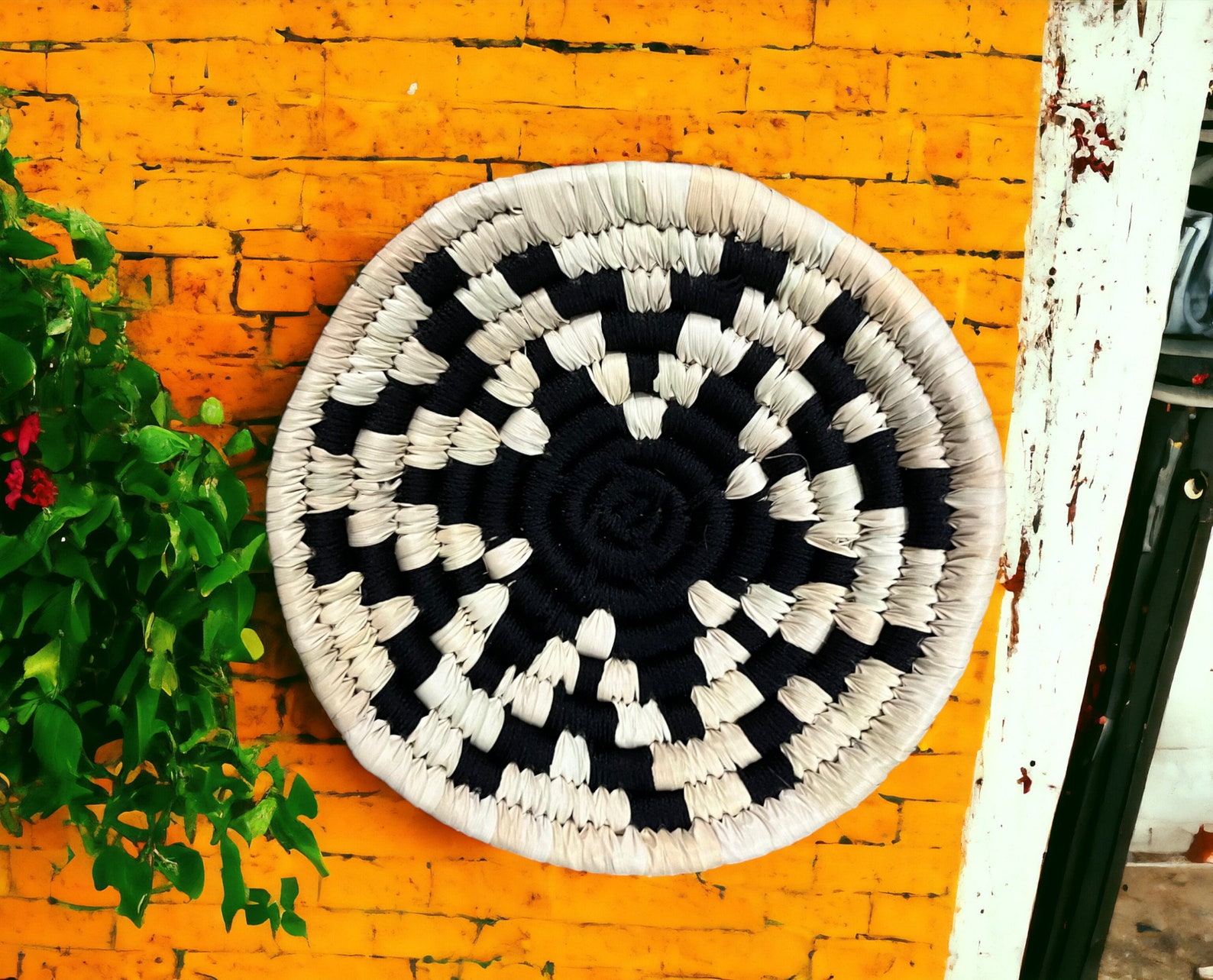 Handwoven Sabai Grass Wall Baskets: Multi-colored Boho Wall Art, Set of ...