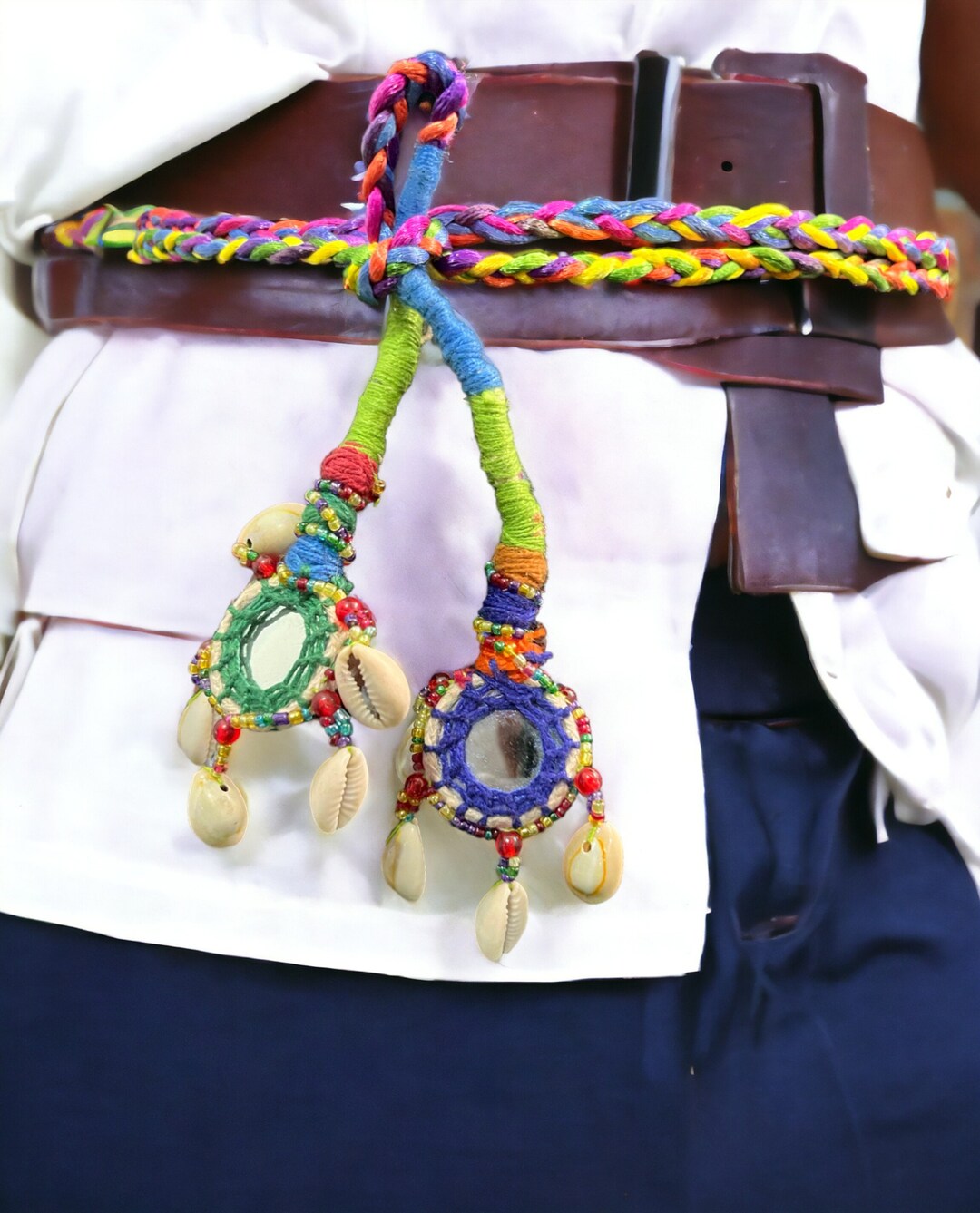 Bohemian Multicolor Silk Braided Rope Belt | Waist Belt | Belly Belt ...