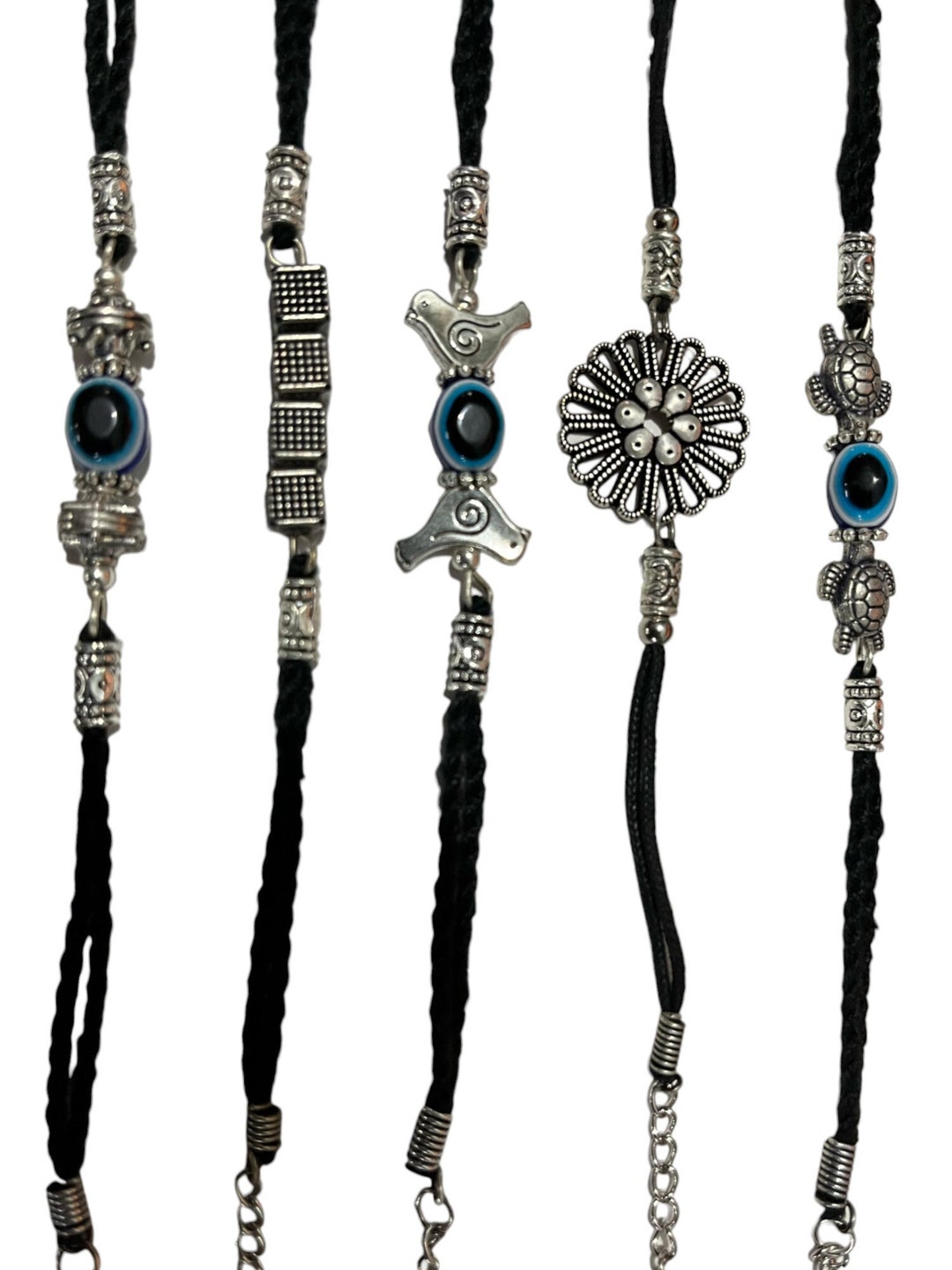 Evil Eye Black Thread Styled Bracelets/ Anklets Measures 25 Cm Each ...