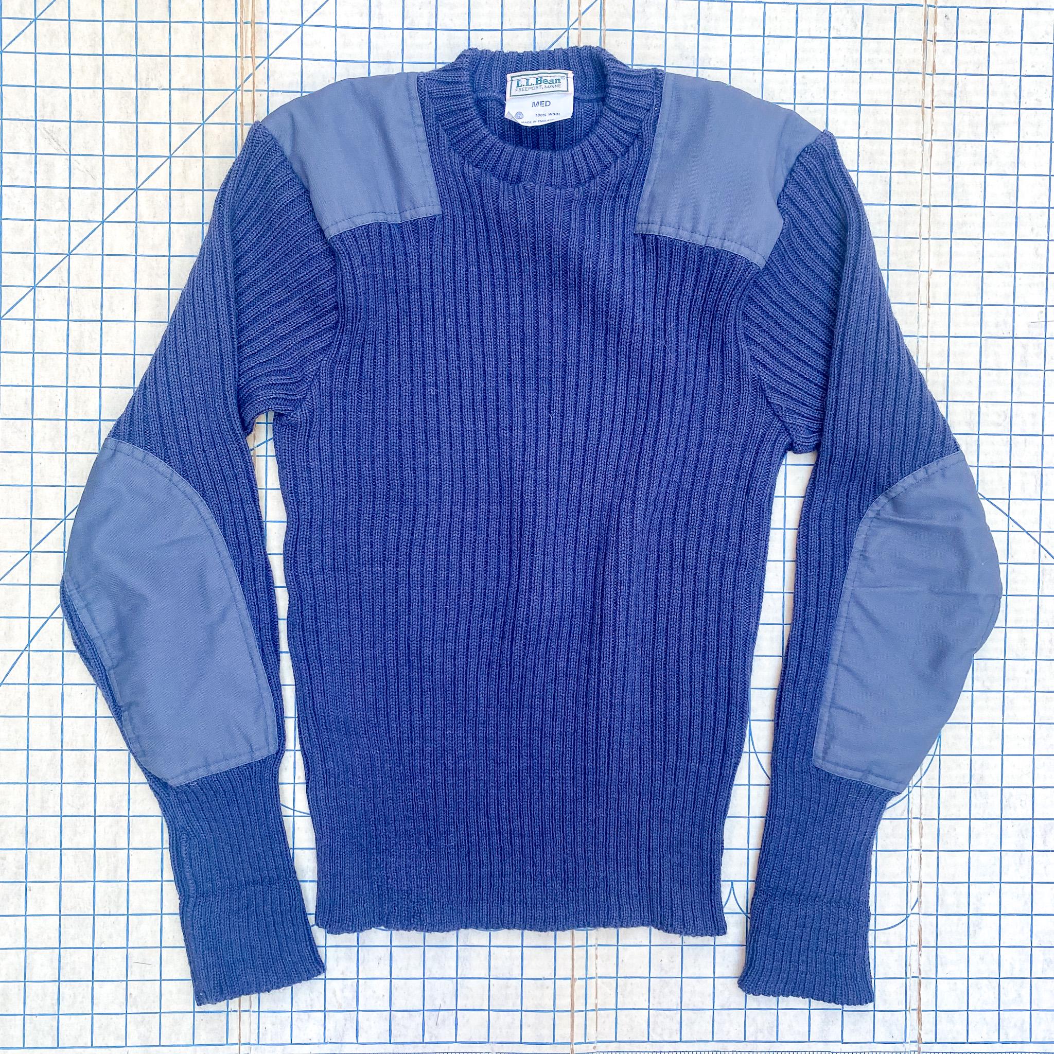 Vintage 1980s LL Bean Commando Wool Army Sweater Dusty Blue Military ...