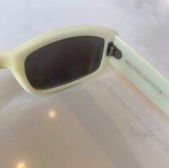 Rare Vintage 1960s Ray Ban Skiff Sunglasses Ivory Fra… - Gem