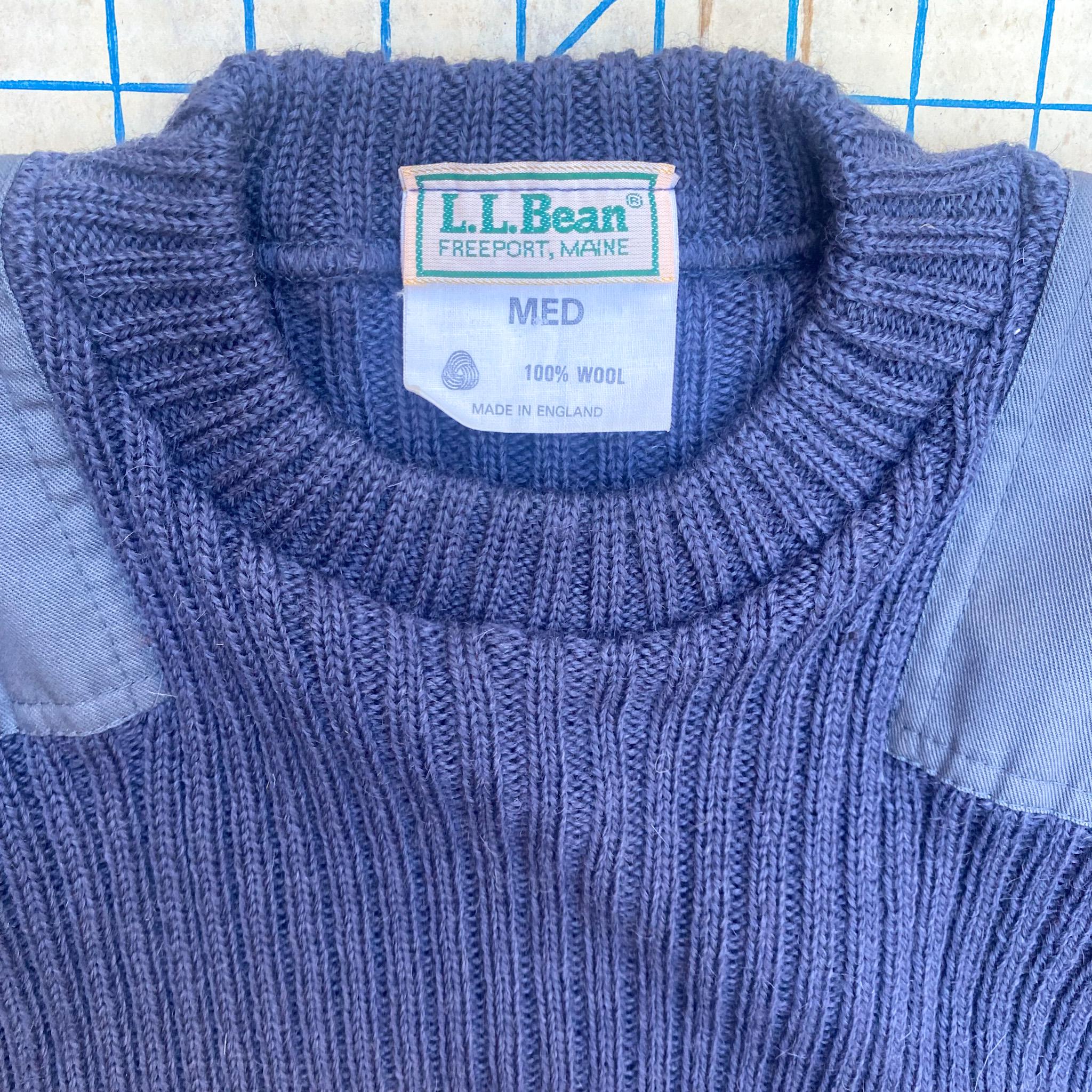 Vintage 1980s LL Bean Commando Wool Army Sweater Dusty Blue Military ...