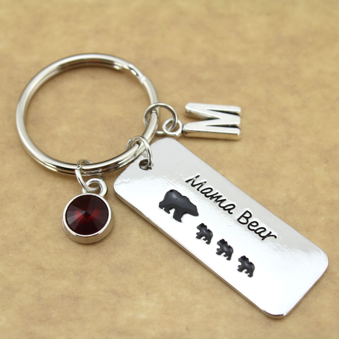 Mama Bear Keychain Personalized Keychain Mama Bear Jewelry - Etsy