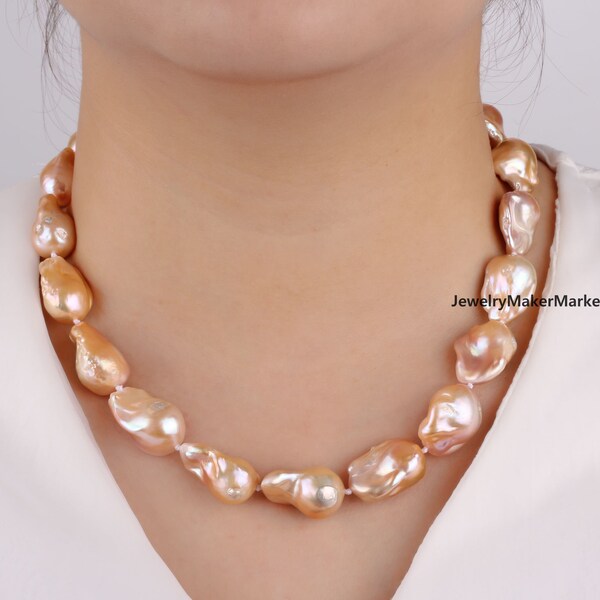 Pink Pearl Necklace - Etsy