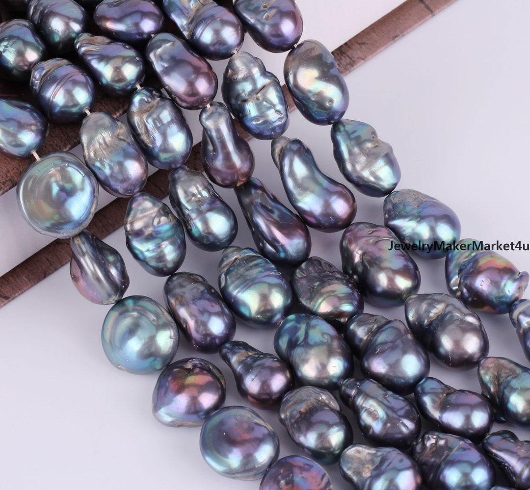 AA Grade Freshwater Black Pearls, Irregular Pearl Beads, High Luster ...
