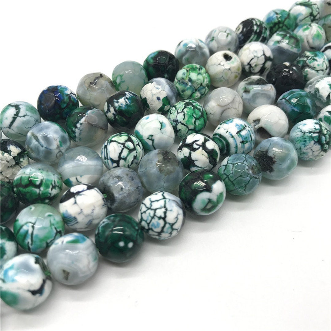 4/6/8/10mm Turquoise Mottled Round Beads, Round Turquoise Beads With ...