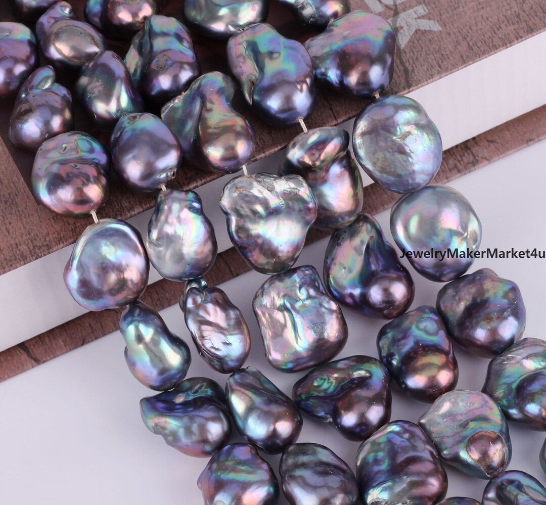 Rainbow Black Natural Freshwater Pearl Baroque Beads, Loose Pearl Beads ...