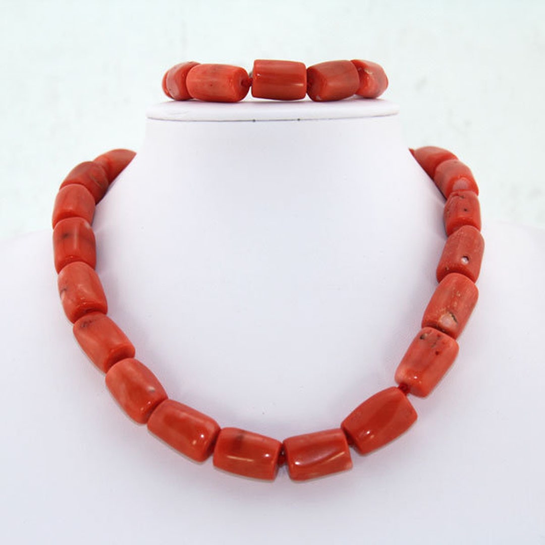 Charming African Natural Orange Red Coral Beads Coral Necklace Coral ...
