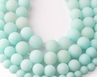 Light Blue Agate Beads Pave Blue Smooth Round Gemstones - Etsy