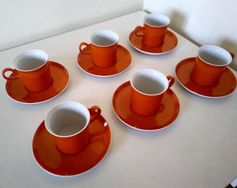Orange tea set | Etsy