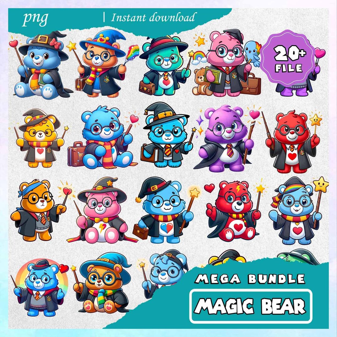 Care Bears Svg Bundle, Wizard Bears Svg, Harry Potter Svg, Care Bears Cricut Svg, Care Bears Png ...