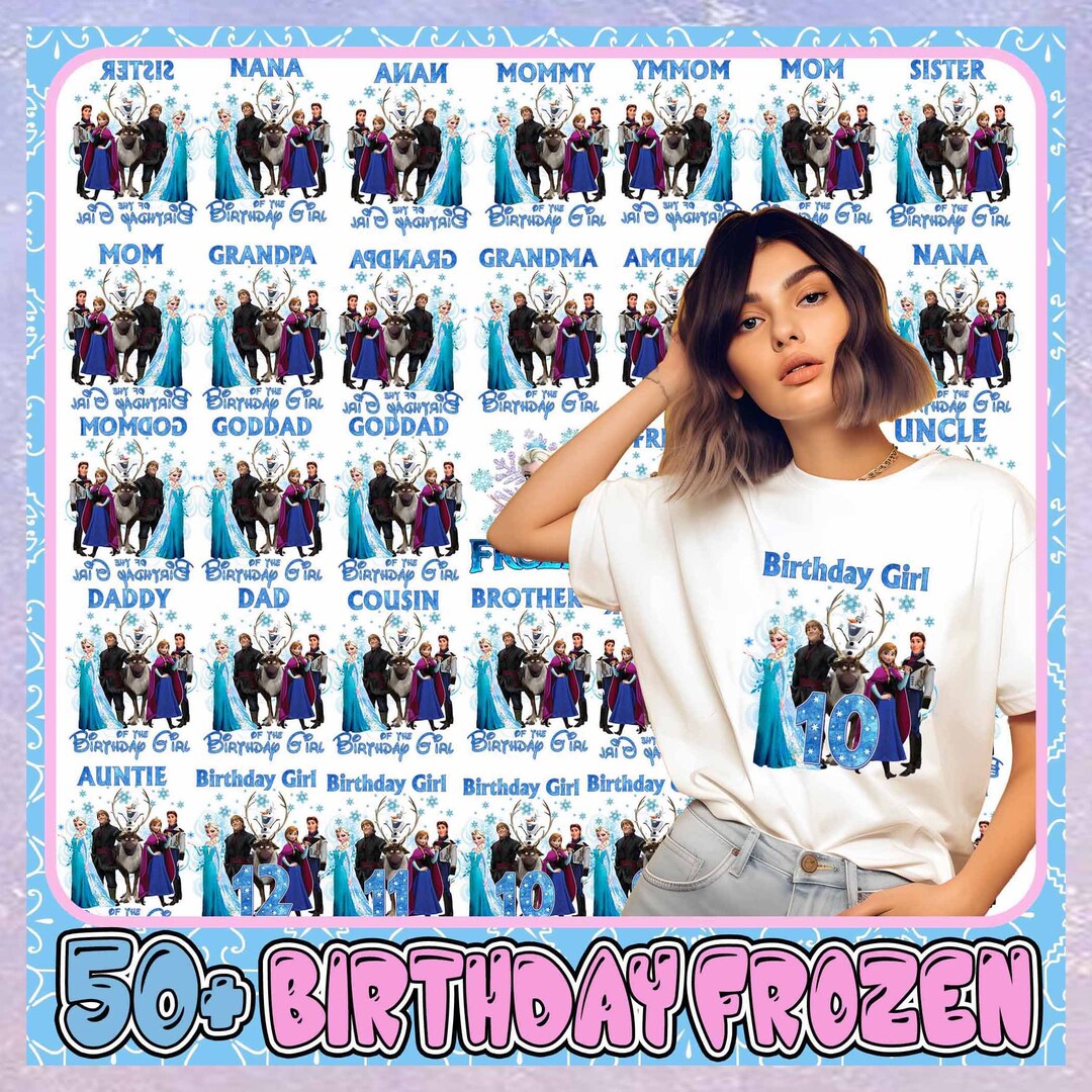 Elsa and Anna Birthday Princess Png, Frozen Birthday Numbers PNG Bundle ...