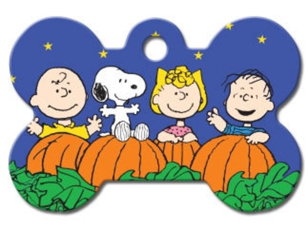 Snoopy "the Peanuts Gang" LARGE Bone Shape Personalized Custom Engraved ...