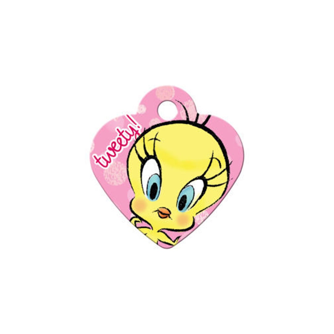 Tweety Bird Licensed SMALL Heart Shape Personalized Custom Engraved ...