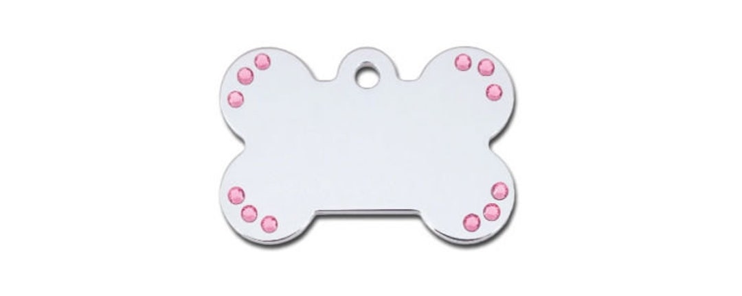 DIVA Diamond Dog Jeweled LARGE Bone Shape Custom Engraved Pet ID Tags ...
