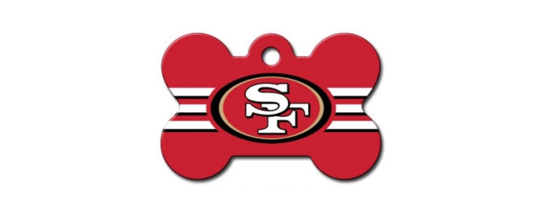San Francisco 49ers Licensed NFL LARGE Bone Shape Personalized Custom ...