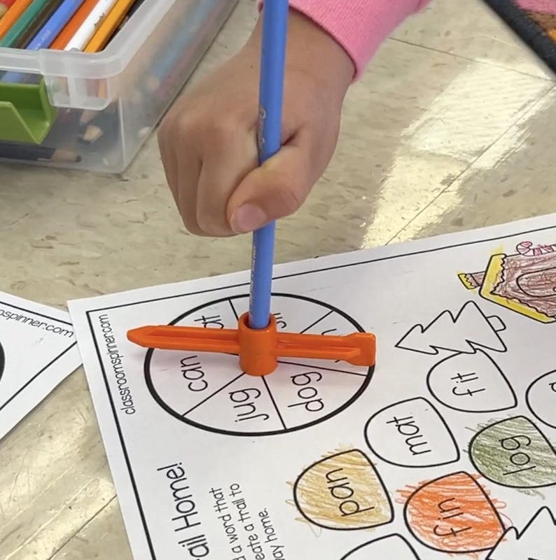 Classroom Pencil Spinner - for Worksheets That Need a Game Spinner ...