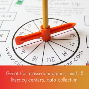 Classroom Pencil Spinner: for Worksheets With a Board Game Spinning ...