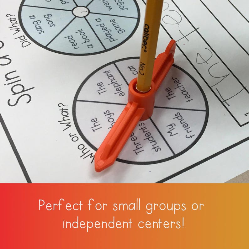 Classroom Pencil Spinner: for Worksheets With a Board Game Spinning ...