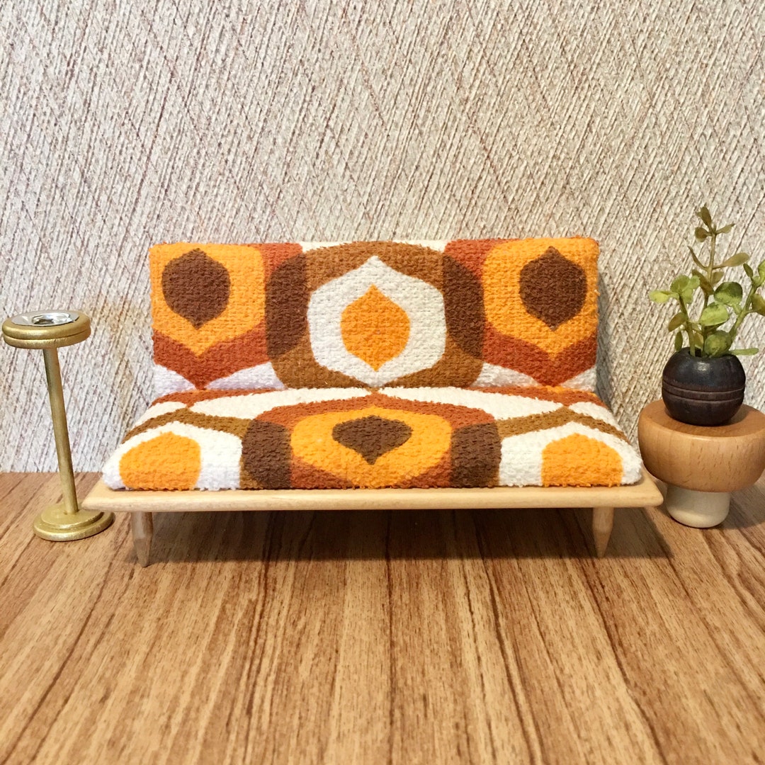Miniature Midcentury Couch With Terry Cloth Fabric - Etsy