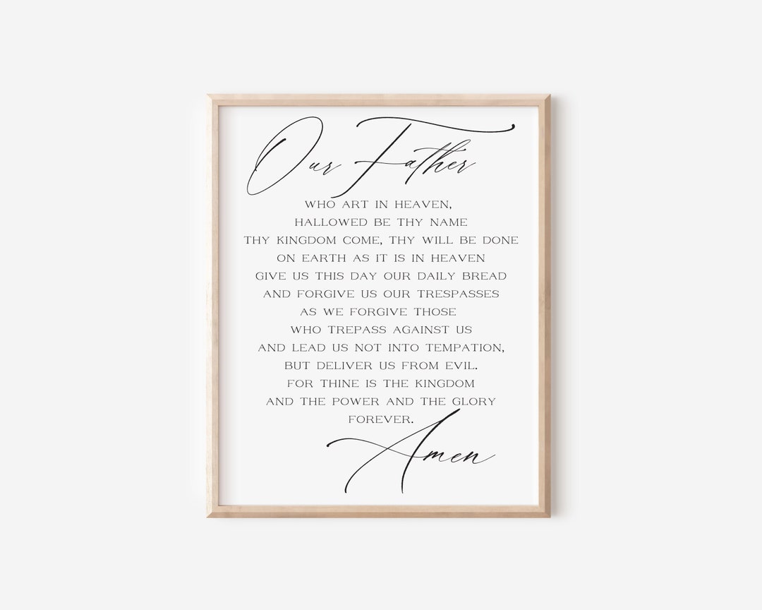 The Lord's Prayer Print - Our Father Prayer - Christian Wall Art ...