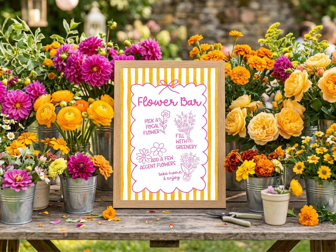 Flower Bar Sign Template, Build Your Own Bouquet Sign, Floral Bar ...