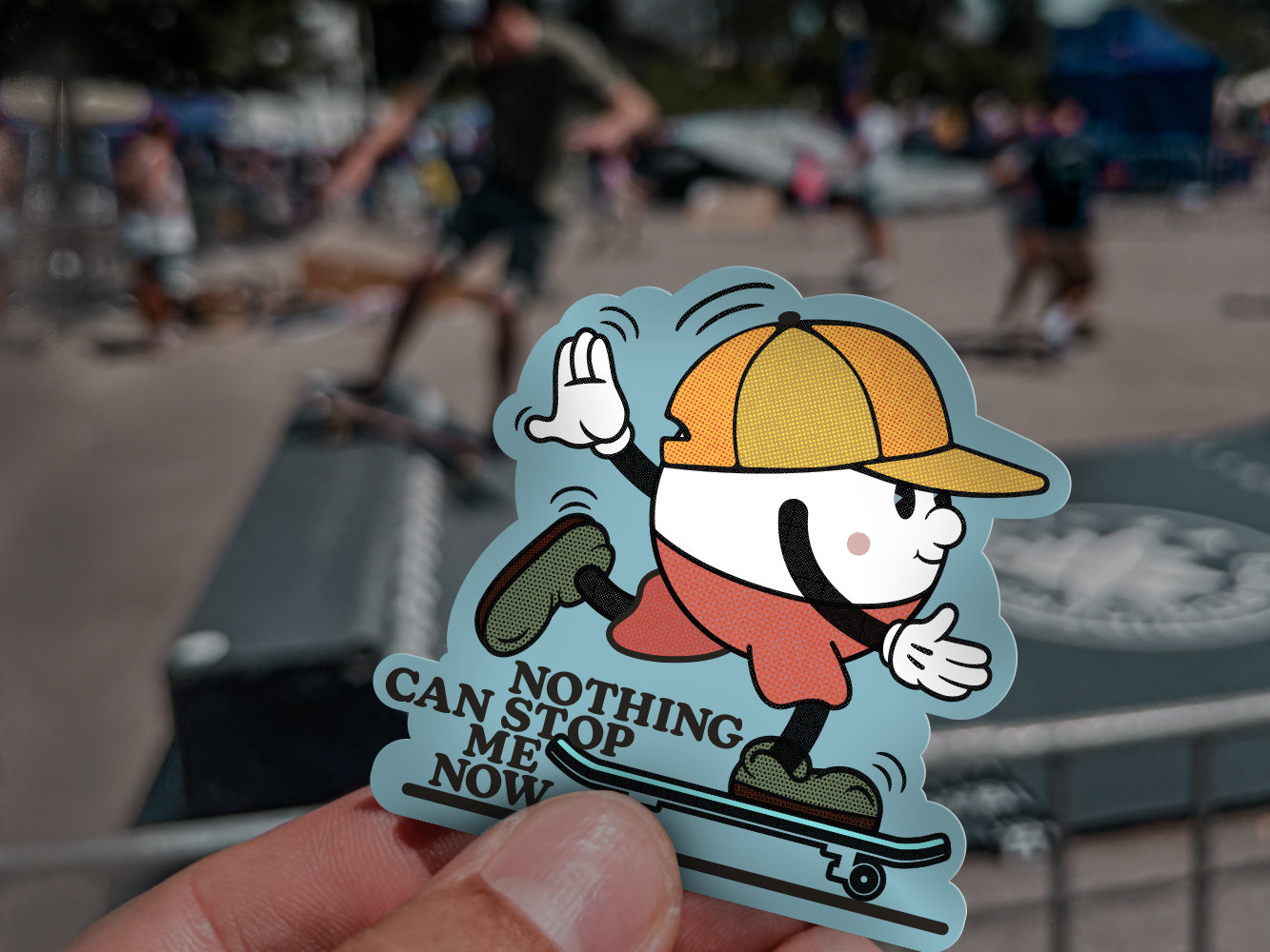 Aufkleber, Sticker ›Nothing Can Stop Me Now‹ / Skateboard, Comic ...