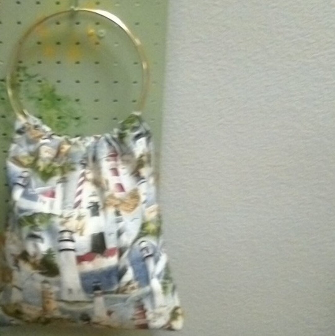 Lighthouse Slouch Purse With Round Gold Metal Handles - Etsy