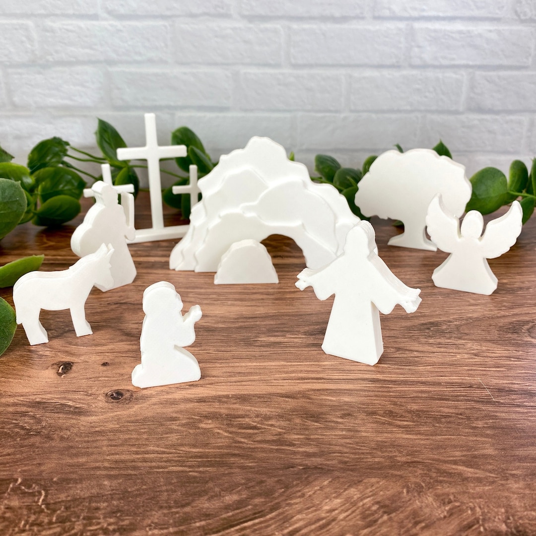 Downloadable 3D Model - 9-piece Easter Nativity Set - 3D Printable - Etsy