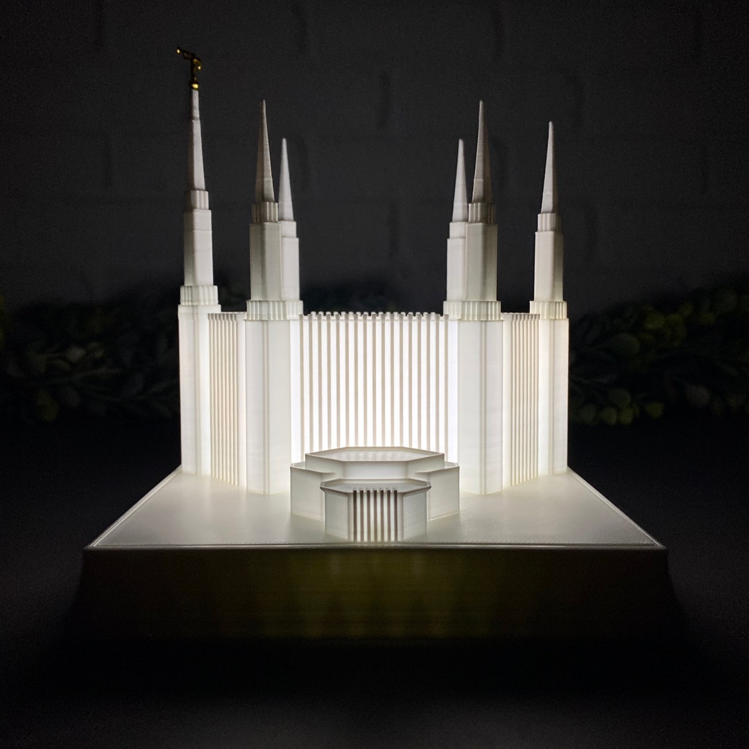 Washington DC Latter-day Temple Night Light Statue - LDS - the Church ...