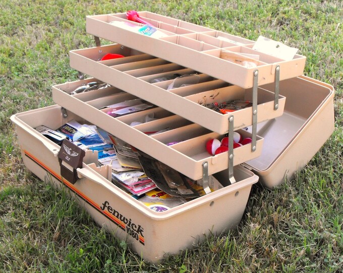 Fenwick 1080 Tackle Box, Optional Contents 3.75 Lb. of Assorted Various ...