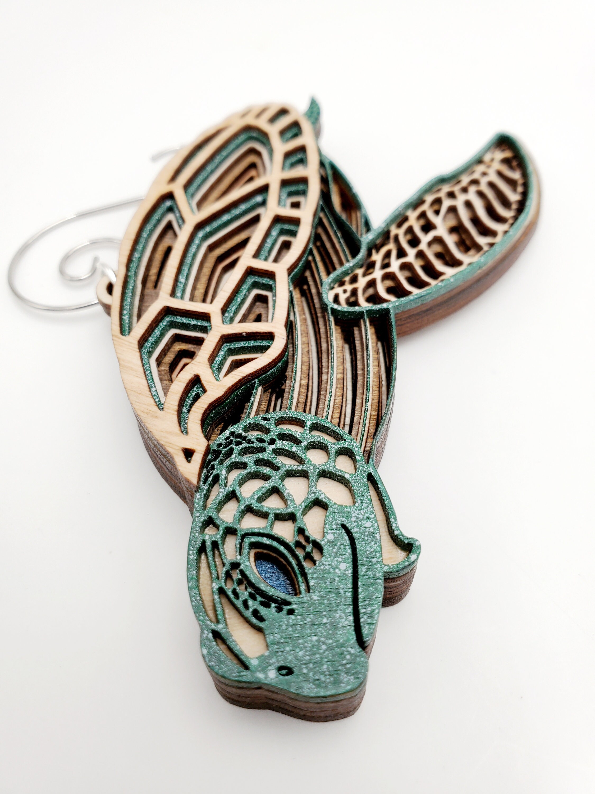 3D Sea Turtle Multilayer Wood Sculpture Ornament 3.8 X - Etsy