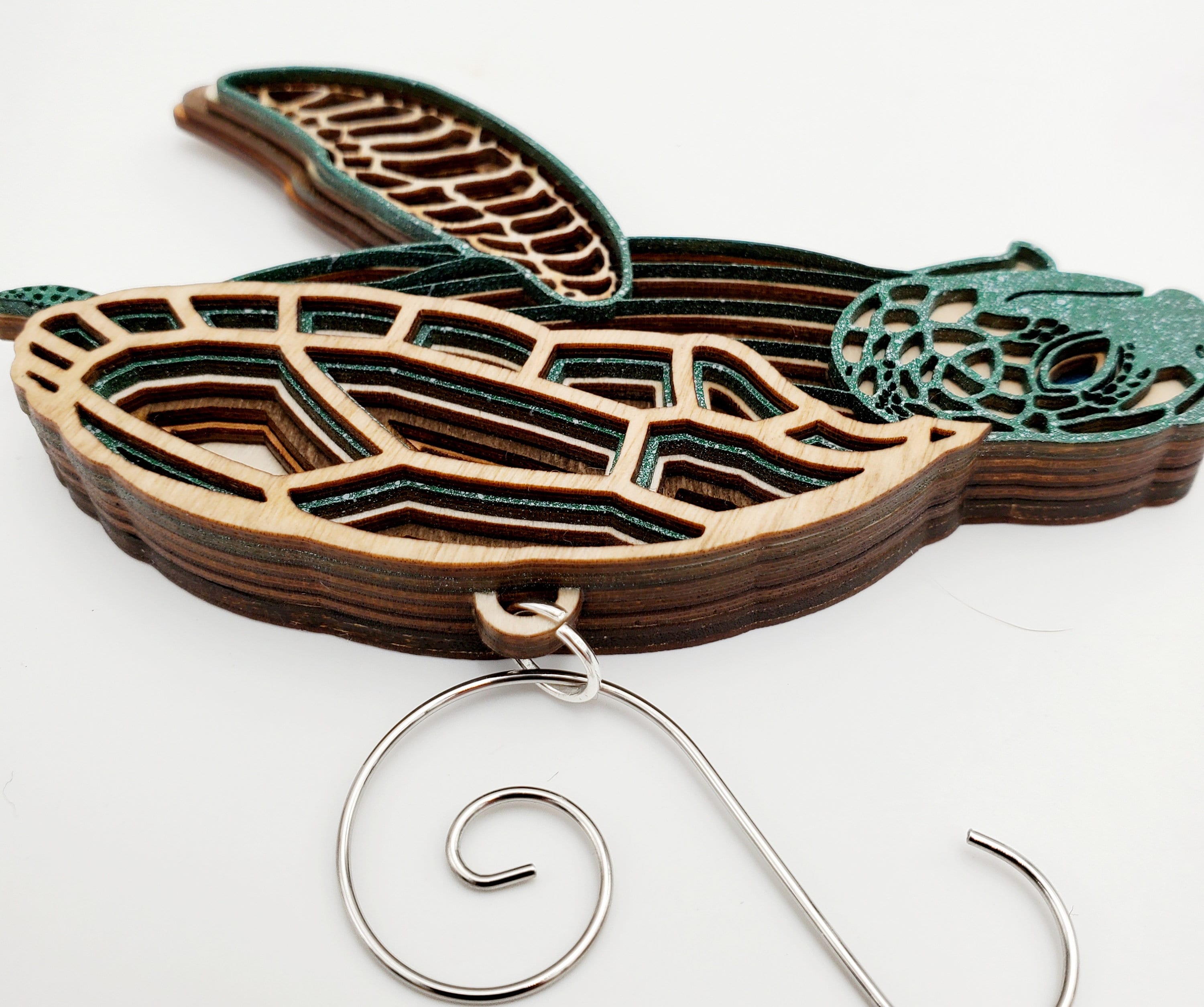 3D Sea Turtle Multilayer Wood Sculpture Ornament 3.8 X - Etsy