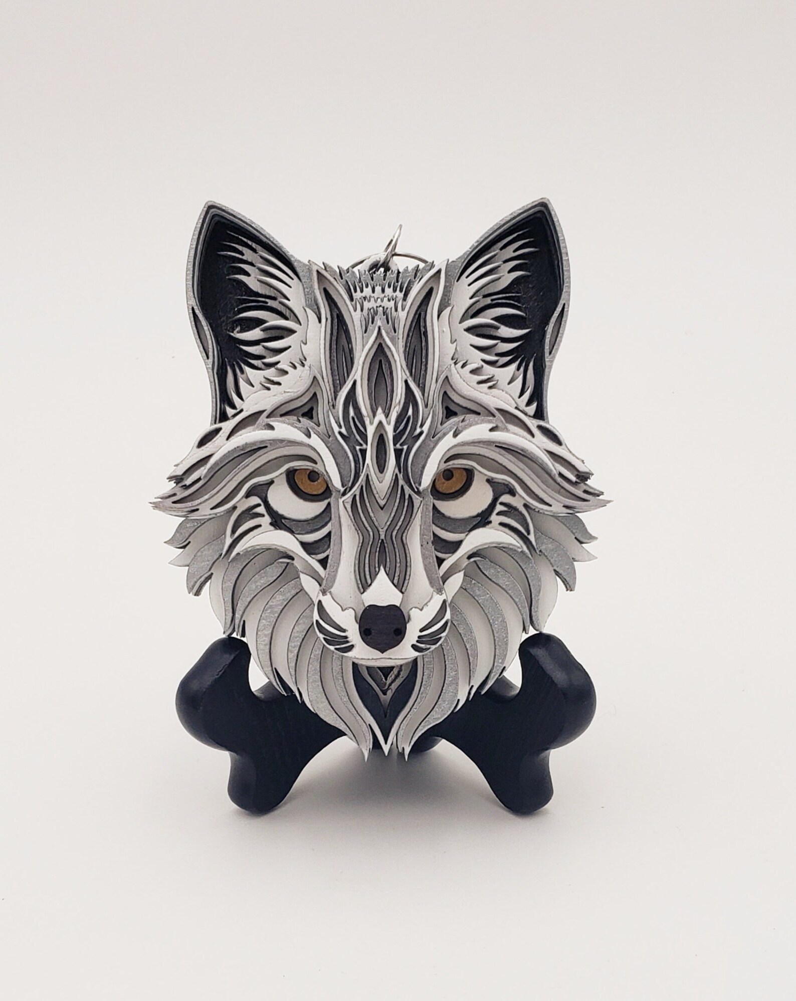 3D Arctic Fox Silver Fox Multilayer Wooden Sculpture - Etsy