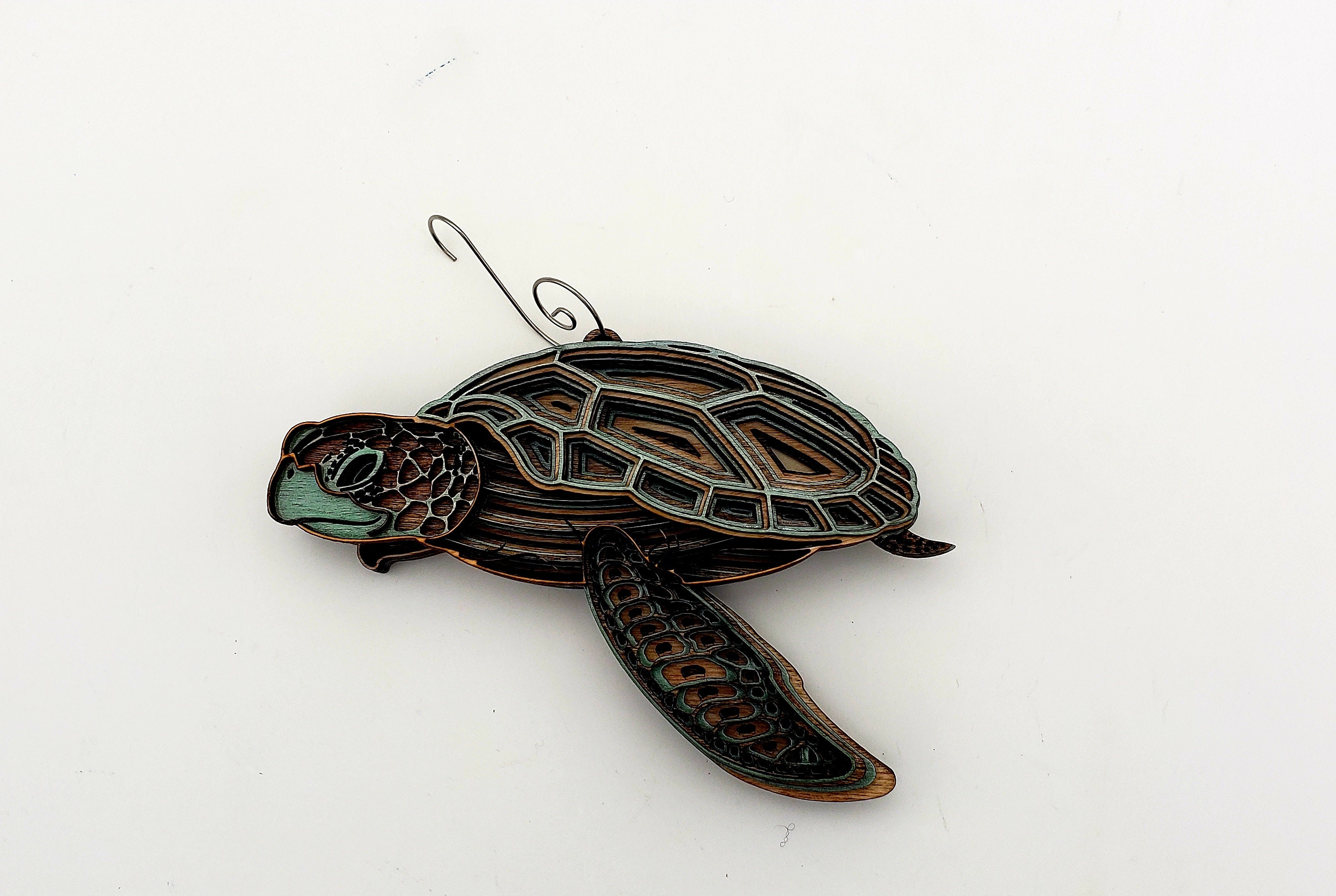 3D Sea Turtle Multilayer Wood Sculpture Ornament 3.5 X | Etsy