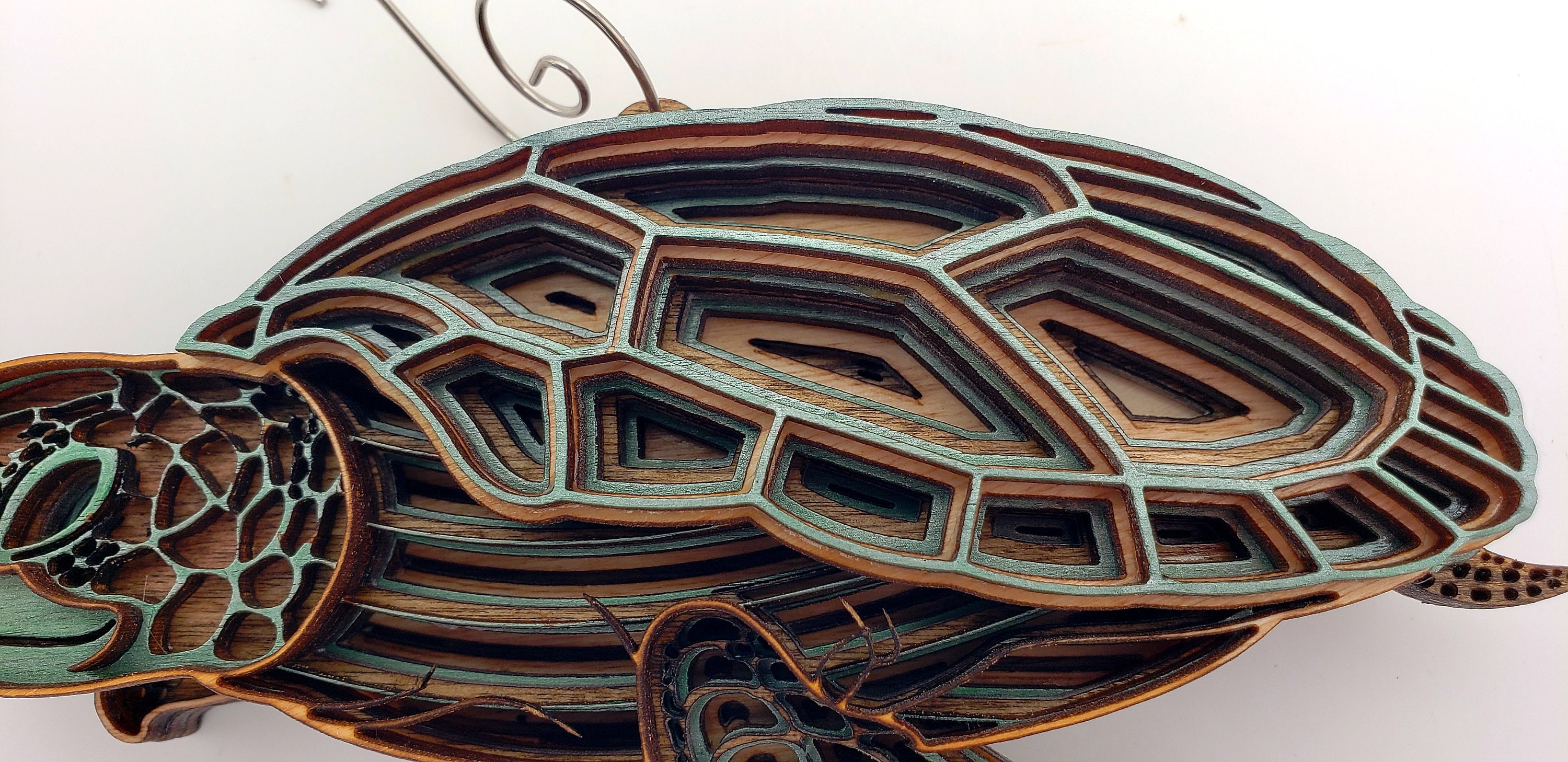 3D Sea Turtle Multilayer Wood Sculpture Ornament 3.5 X | Etsy