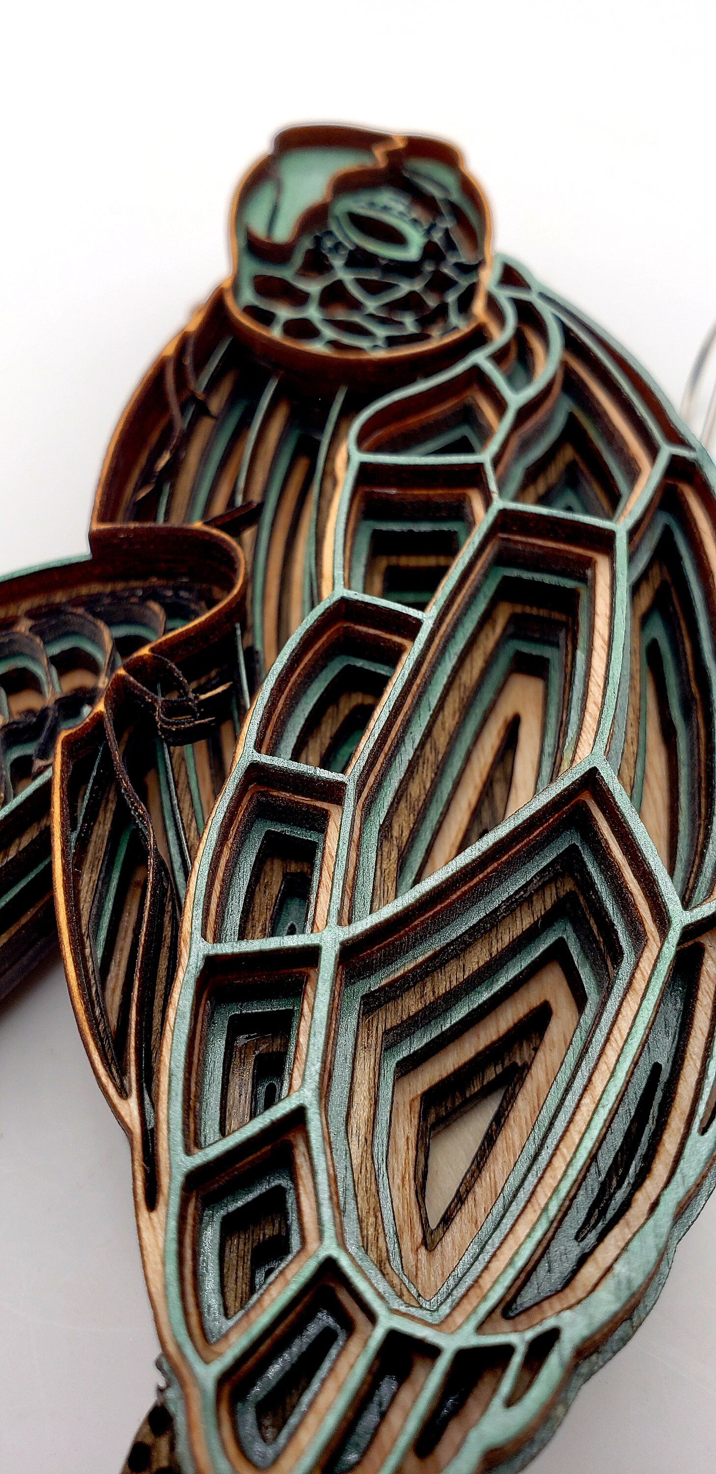 3D Sea Turtle Multilayer Wood Sculpture Ornament 3.5 X | Etsy