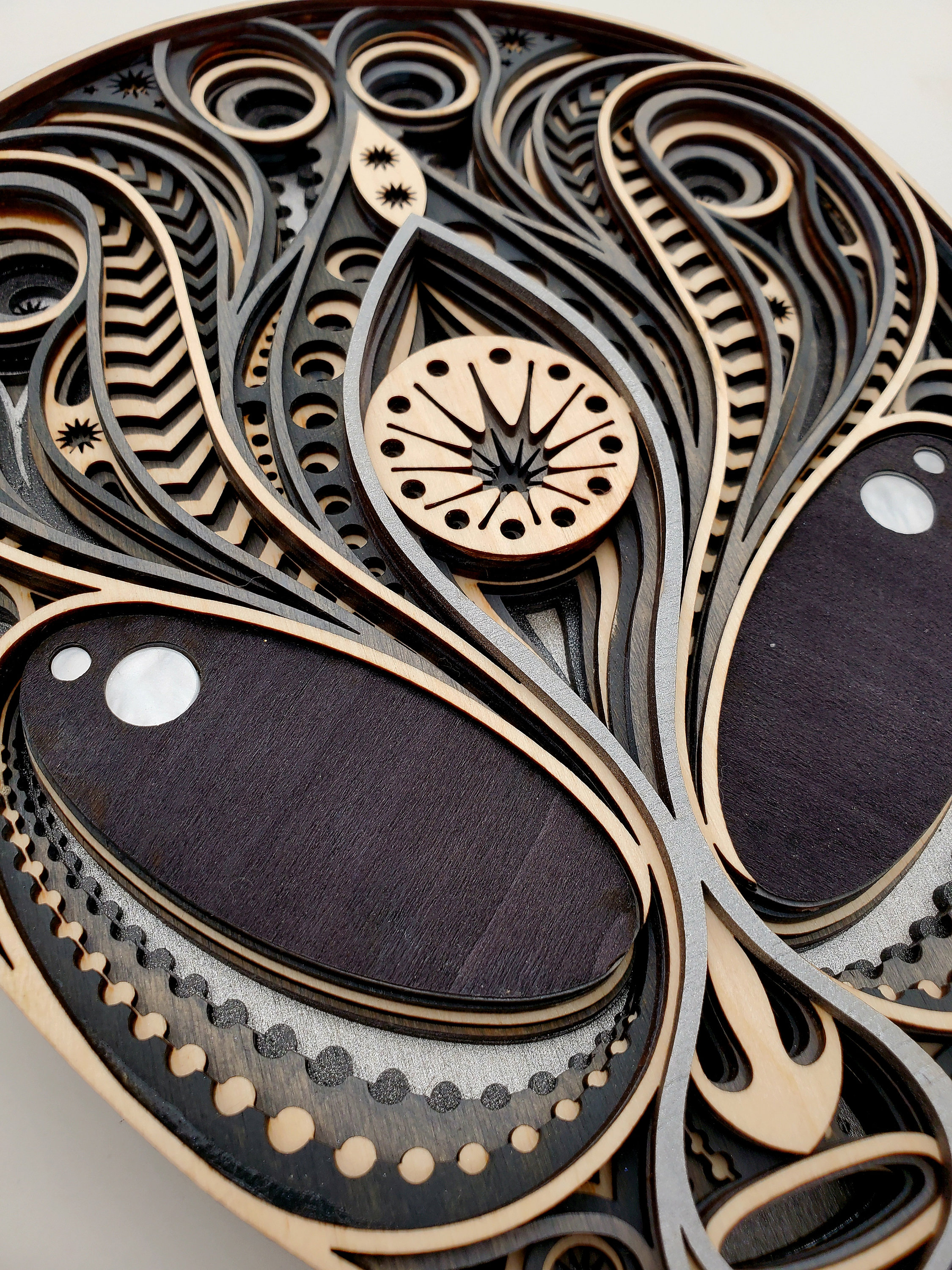 3D Multilayer Wooden Alien Mandala Sculpture Wall Art 12 X 9" - Etsy