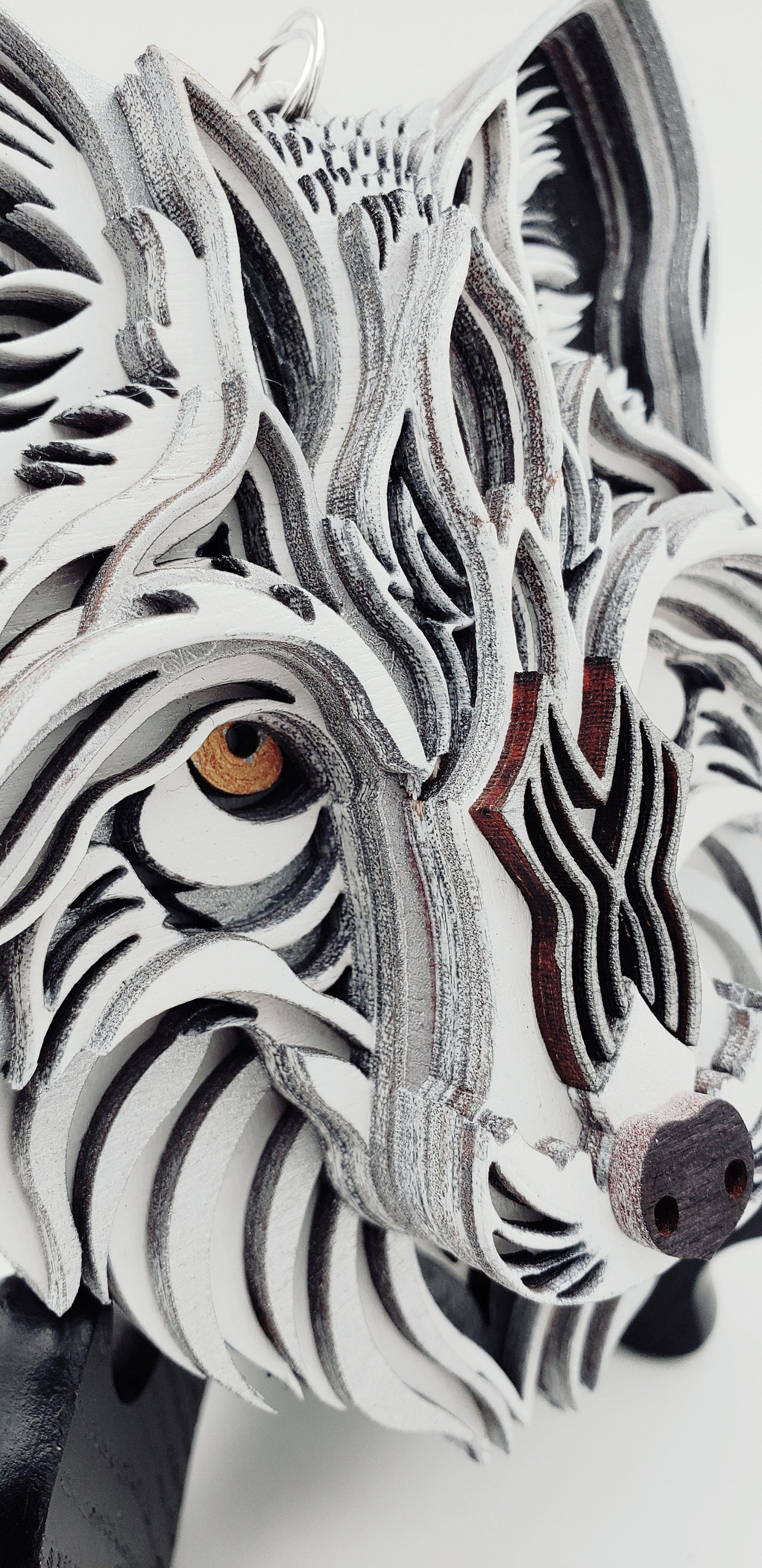 3D Arctic Fox Silver Fox Multilayer Wooden Sculpture | Etsy