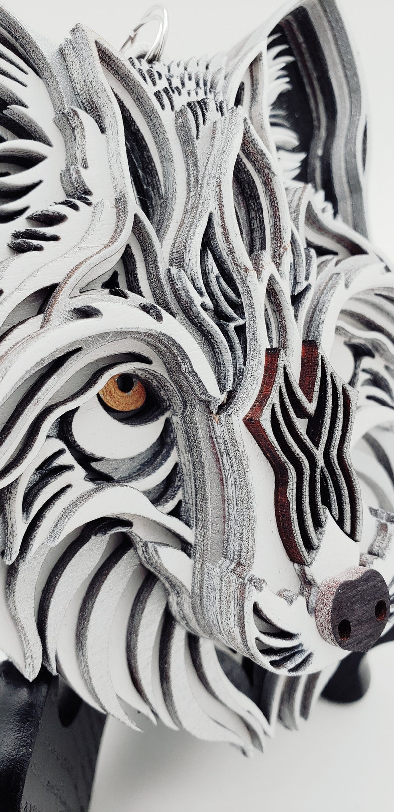 3D Arctic Fox Silver Fox Multilayer Wooden Sculpture | Etsy