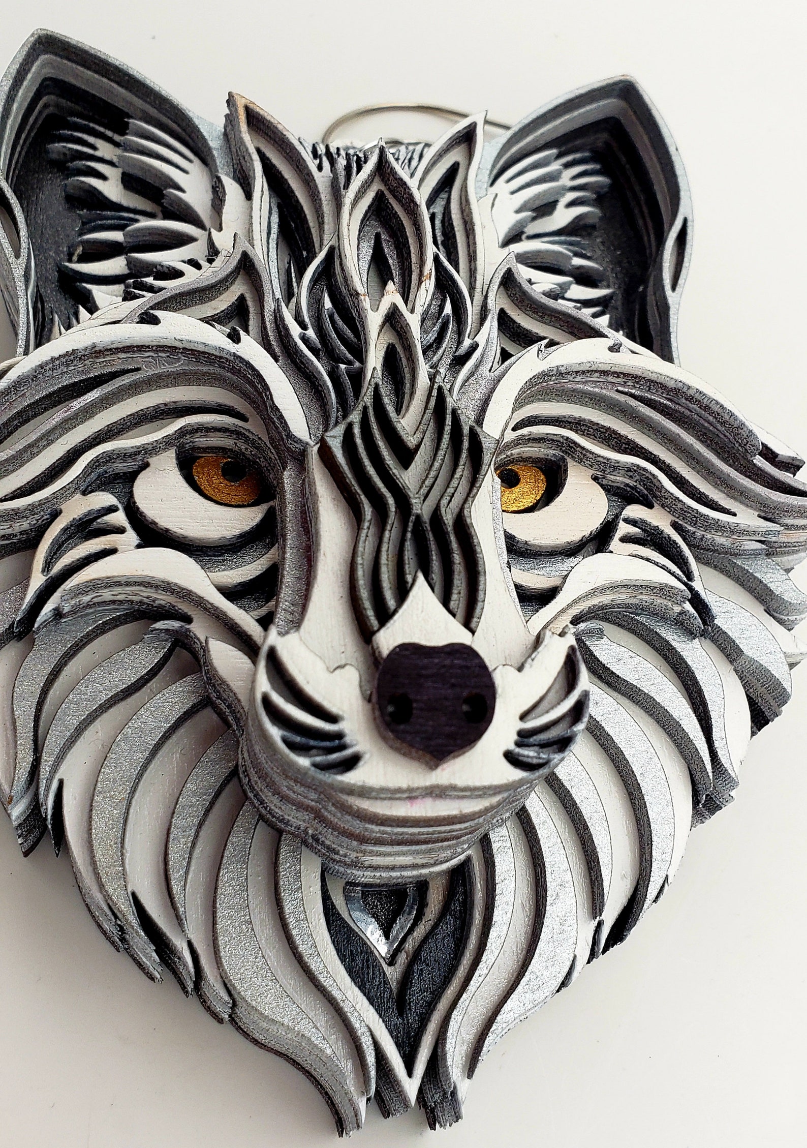 3D Arctic Fox Silver Fox Multilayer Wooden Sculpture | Etsy