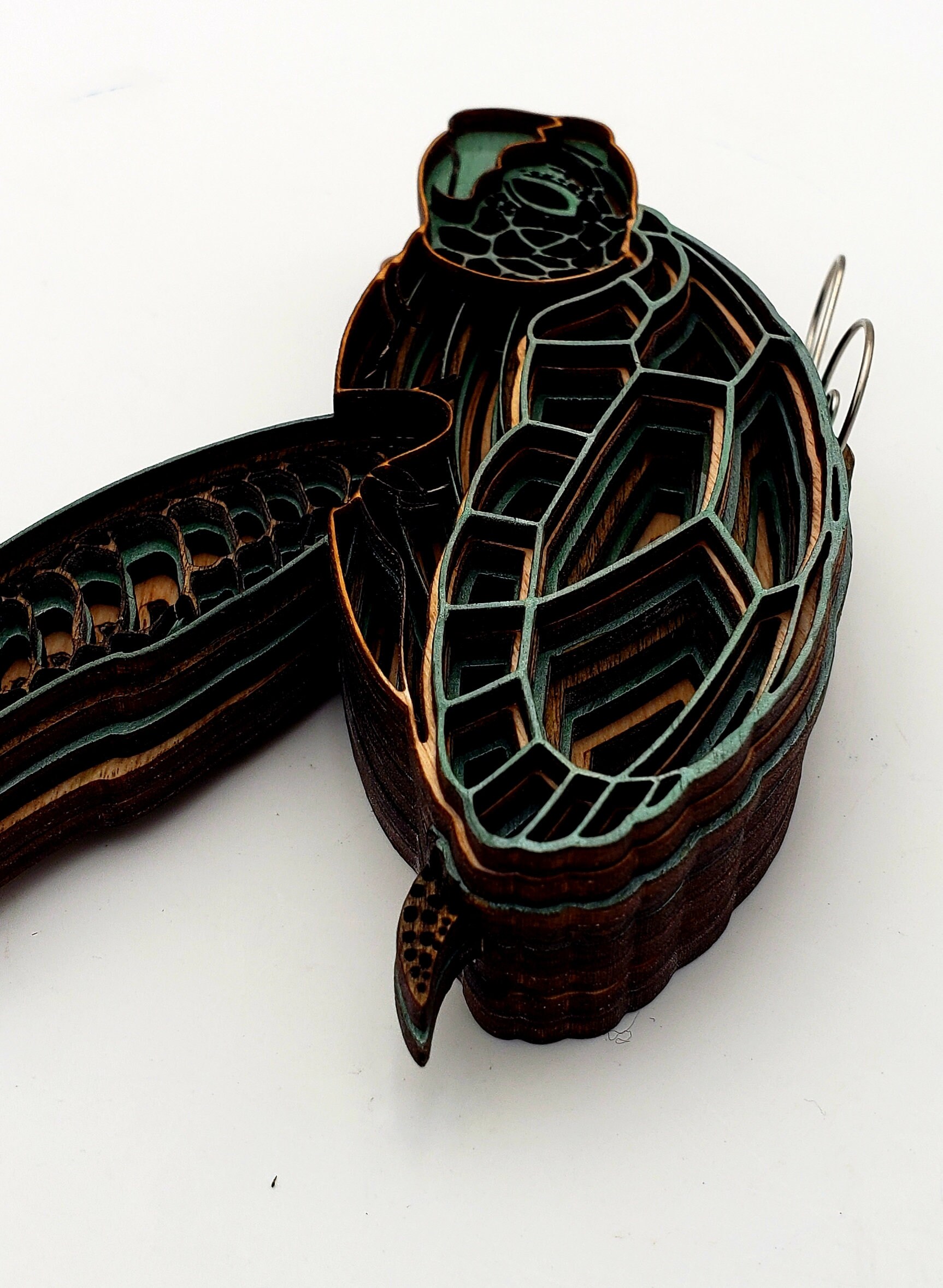 3D Sea Turtle Multilayer Wood Sculpture Ornament 3.5 X | Etsy